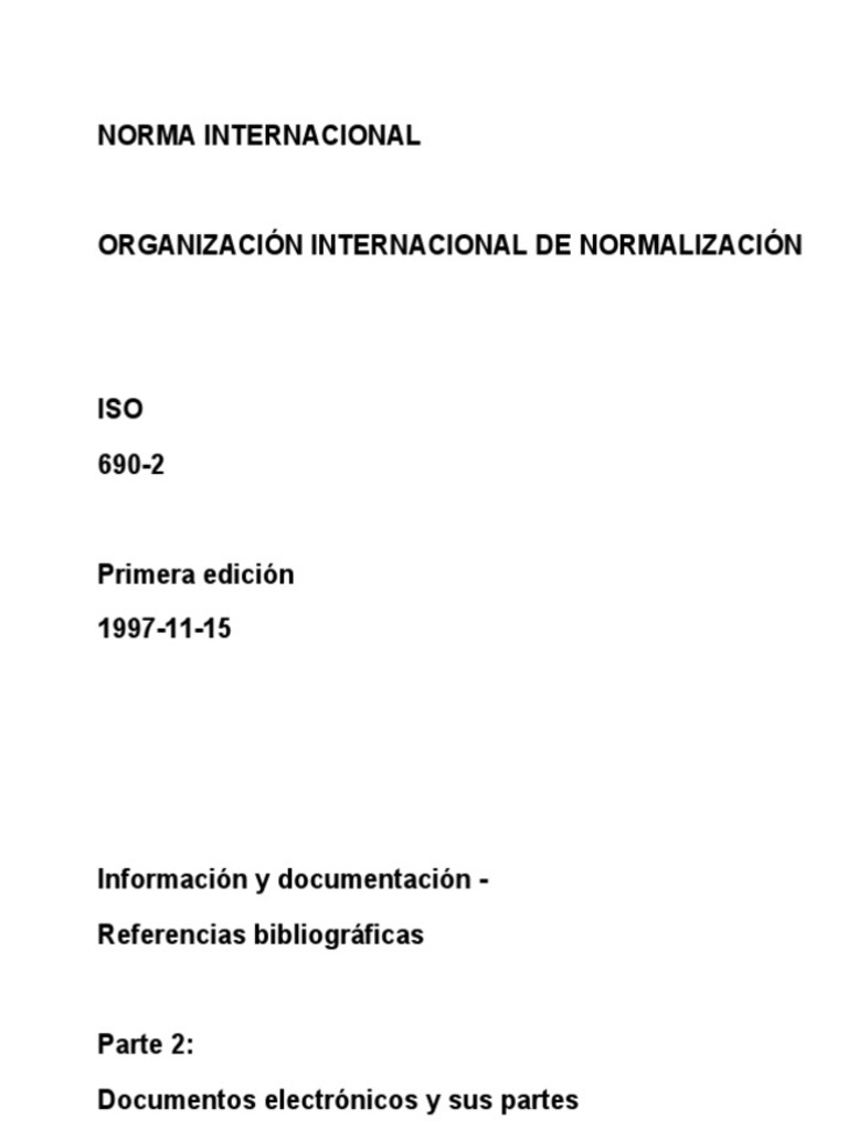 ISO 690-2 - Cómo Citar Documentos Electrónicos y Sus Partes | PDF