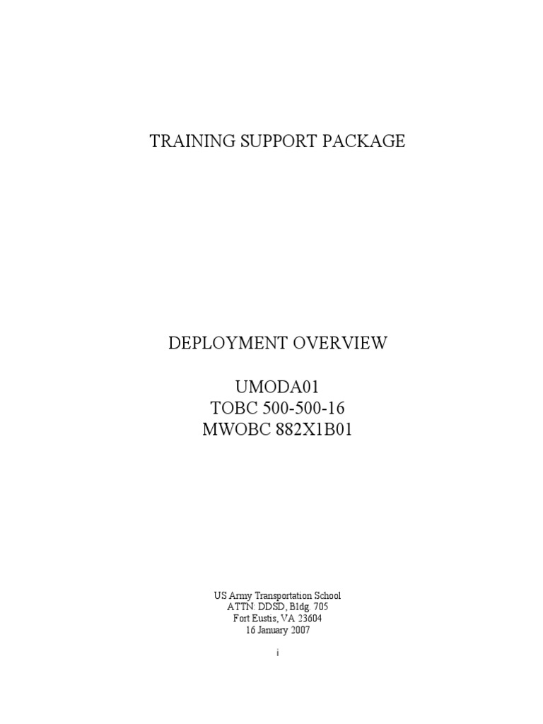 01 Deployment Overview TSP | PDF | Military Of The United States | Military