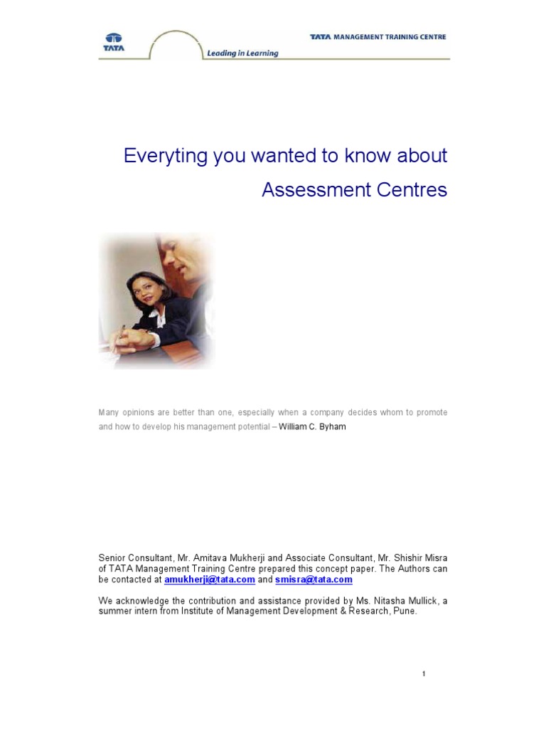 Everyting You Wanted To Know About Assessment Centres | PDF ...