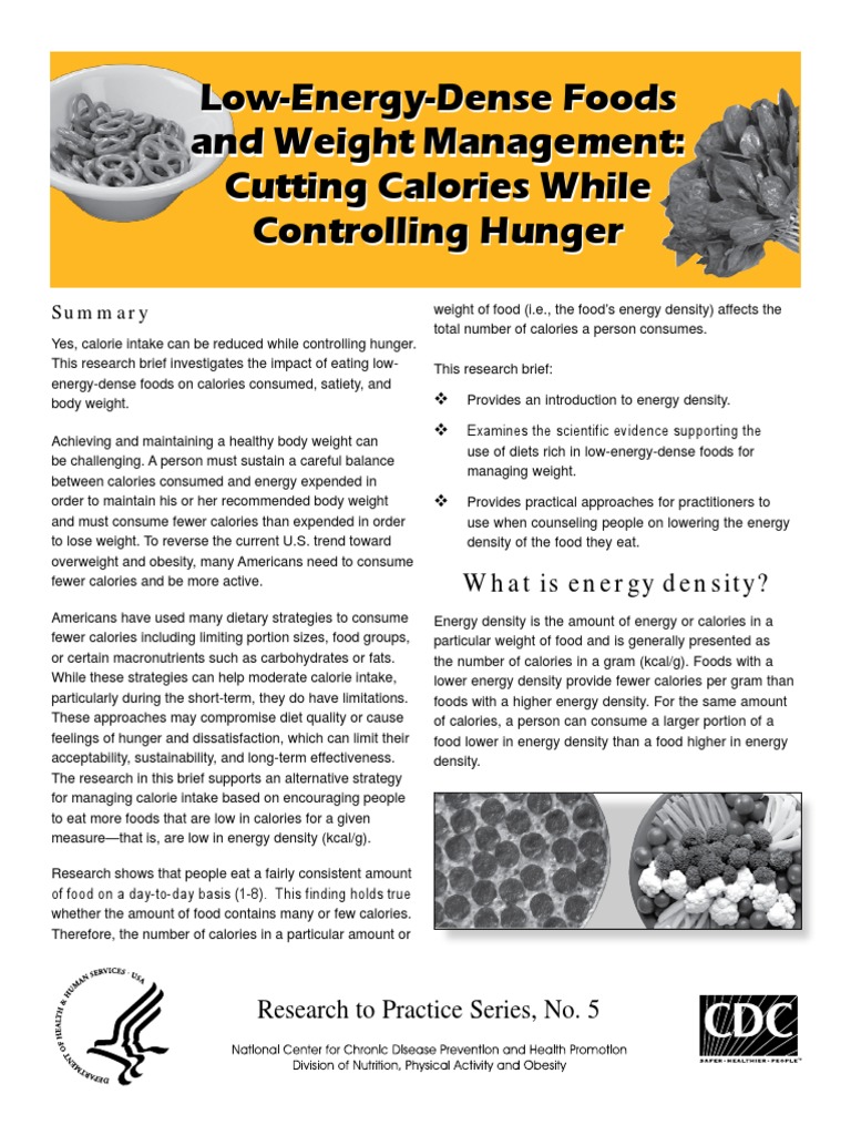 Low-Energy-Dense Foods and Weight Management: Cutting Calories While ...