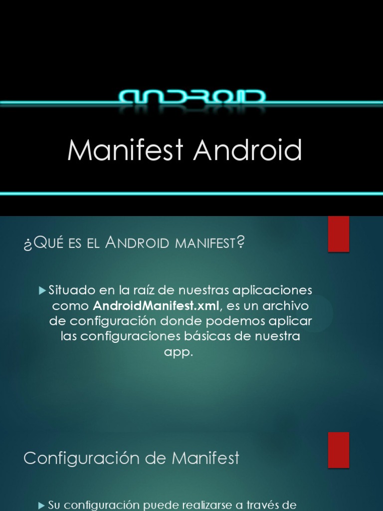 Manifest Android | PDF | Android (sistema operativo) | Java (lenguaje ...