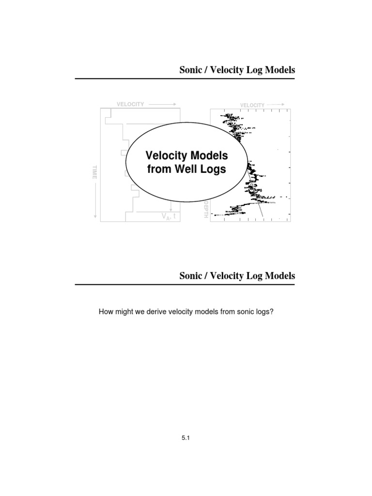 Sonic and Velocity Log Models | PDF | Logarithm | Geology