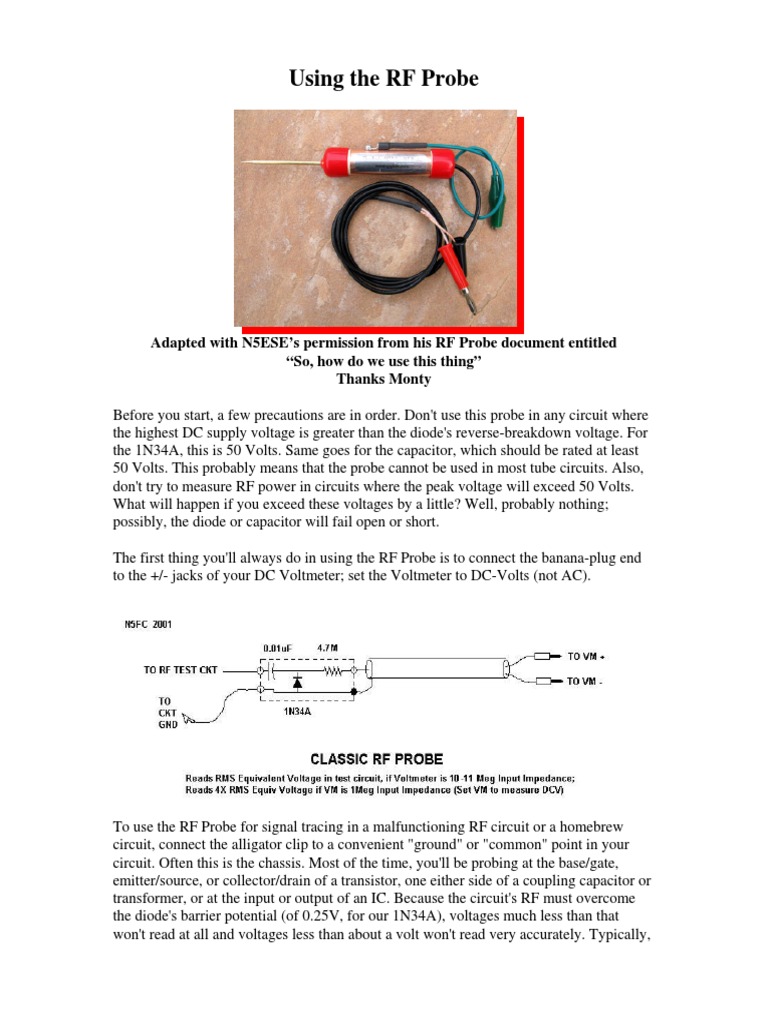 RF Probe How To | PDF | Voltage | Electrical Network
