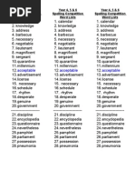 Seventh Grade Spelling Bee Words List | PDF | Orthography | Spelling