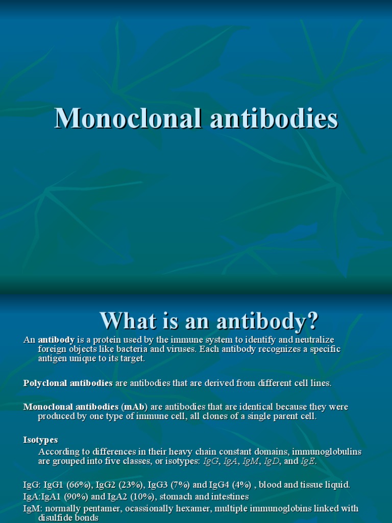 Monoclonal Antibodies | PDF | Monoclonal Antibody | Polyclonal B Cell ...