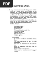 Odu Ifa Iwori Ogbe To Iwori Ofun | PDF | Language Arts & Discipline