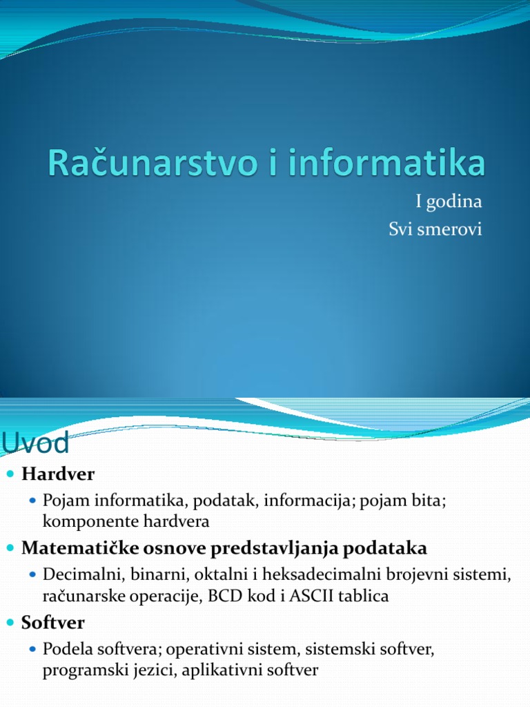 Racunarstvo I Informatika | PDF