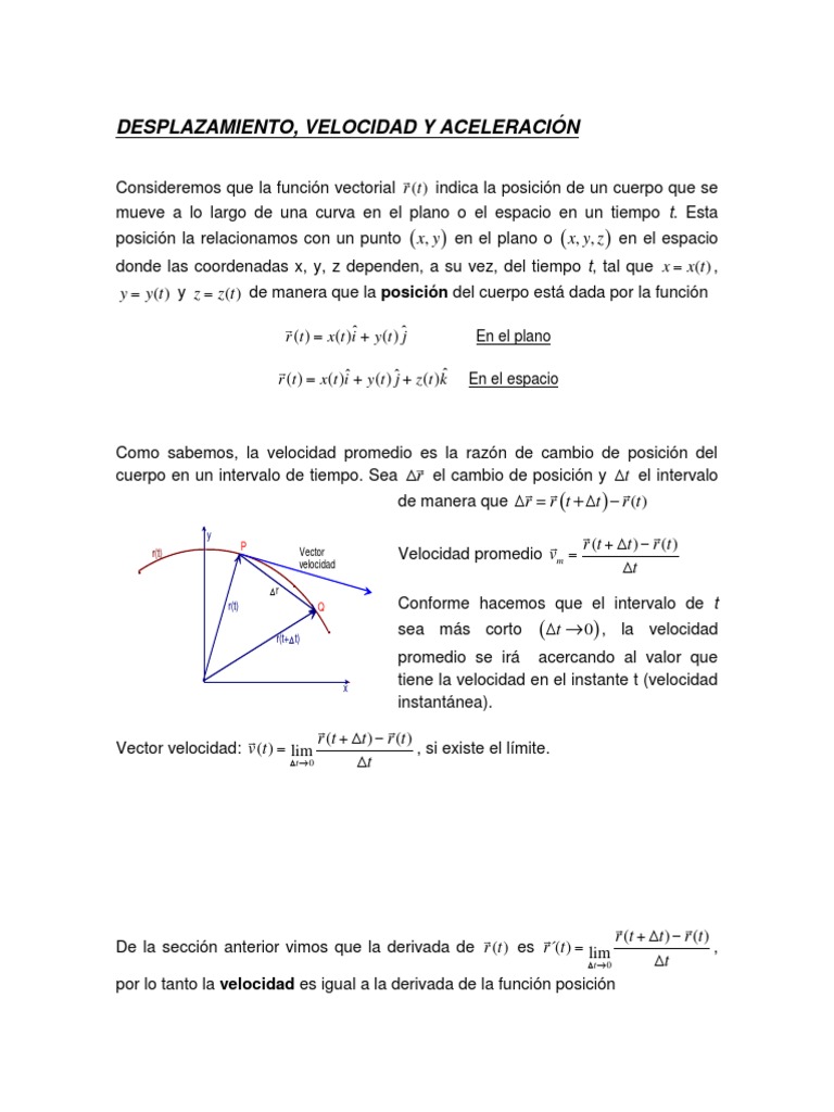 Cálculo Vectorial Velocidad Aceleracion | PDF | Velocidad | Aceleración