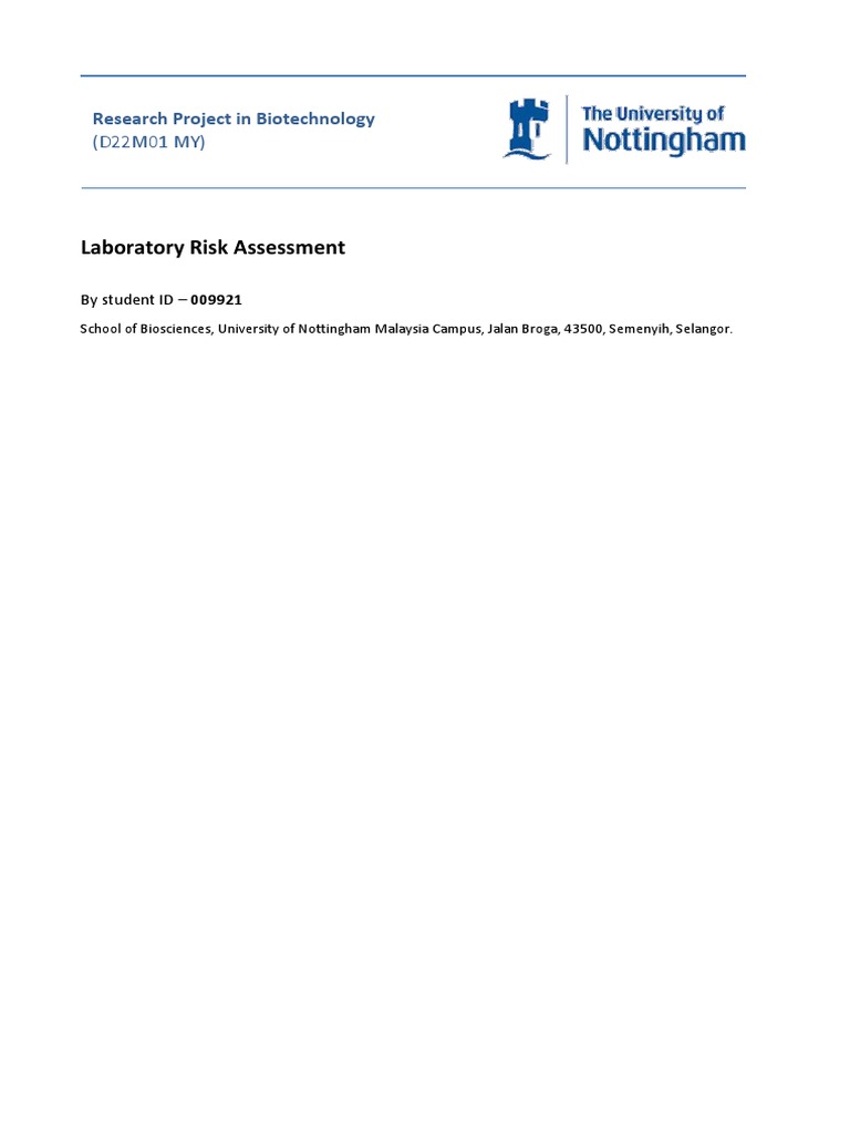 Laboratory Risk Assessment | Laboratories | Personal Protective Equipment