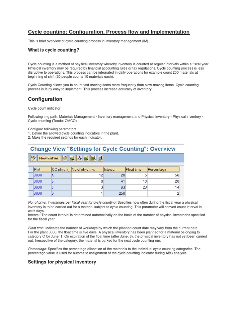 Cycle Counting Process in SAP | PDF | Inventory | Business Process