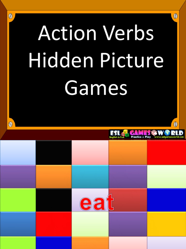 Action Verbs Hidden Picture Games | PDF
