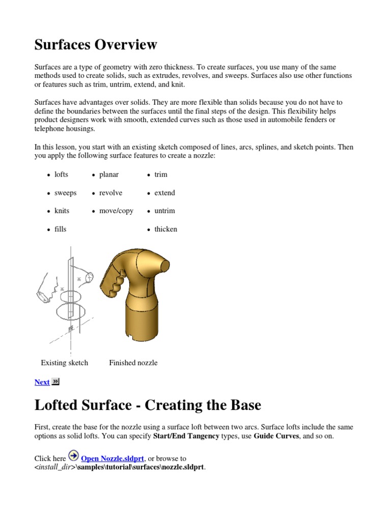 Solidworks - Surfaces | PDF | Tangent | Rotation
