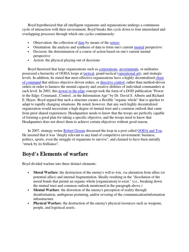 John Boyd - Theories - OODA Loops | Maneuver Warfare | Military