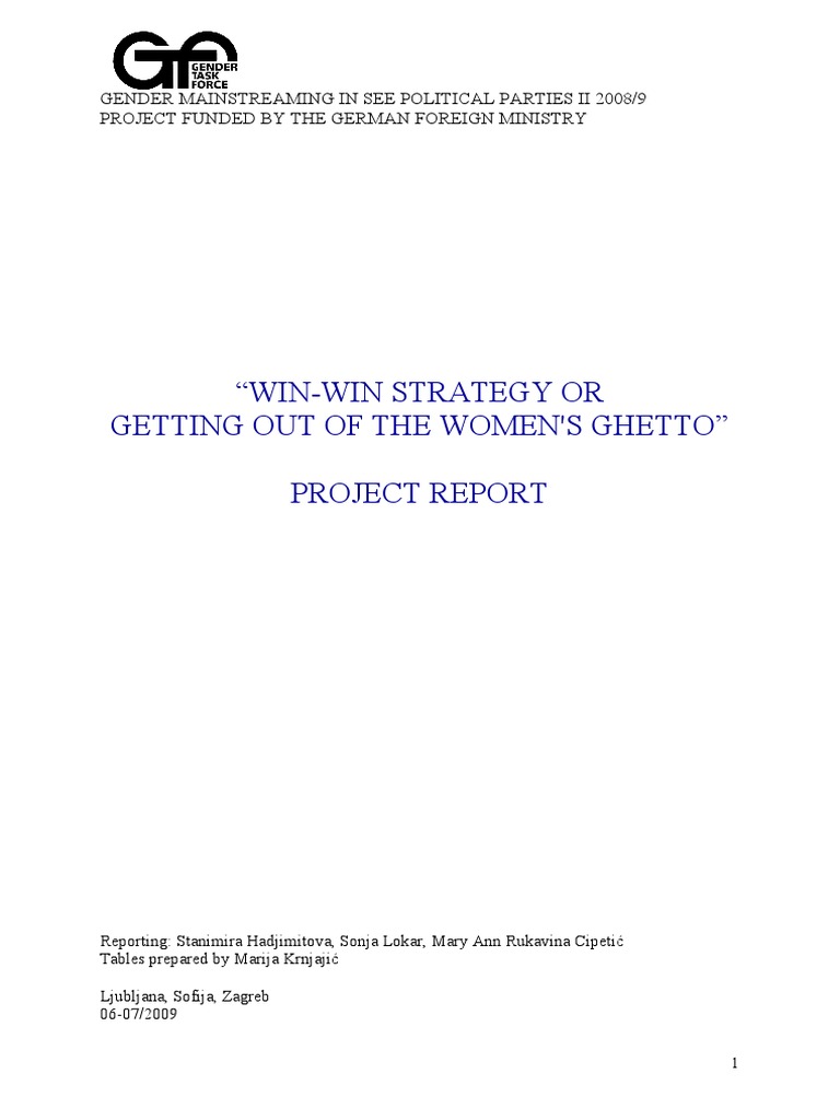 Win-Win Strategy or Getting Out of The Women Geto, Project Re | PDF ...