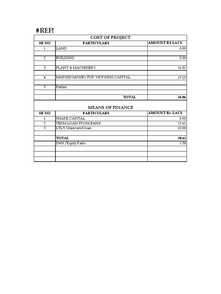 Proforma Project Report For Getting Bank Loan | PDF | Depreciation | Loans