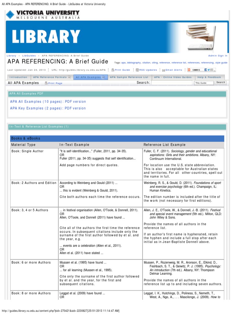 All APA Examples APA 250113 | PDF