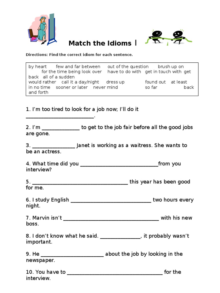 Match The Idioms | PDF