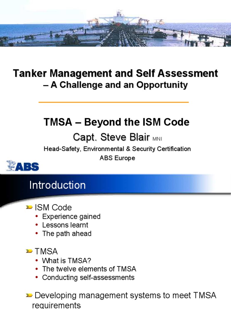 TMSA: Enhancing Tanker Management Systems | PDF | Performance Indicator ...
