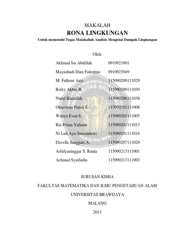 Tugas Makalah Rona Lingkungan-AMDAL | PDF | Sains & Matematika