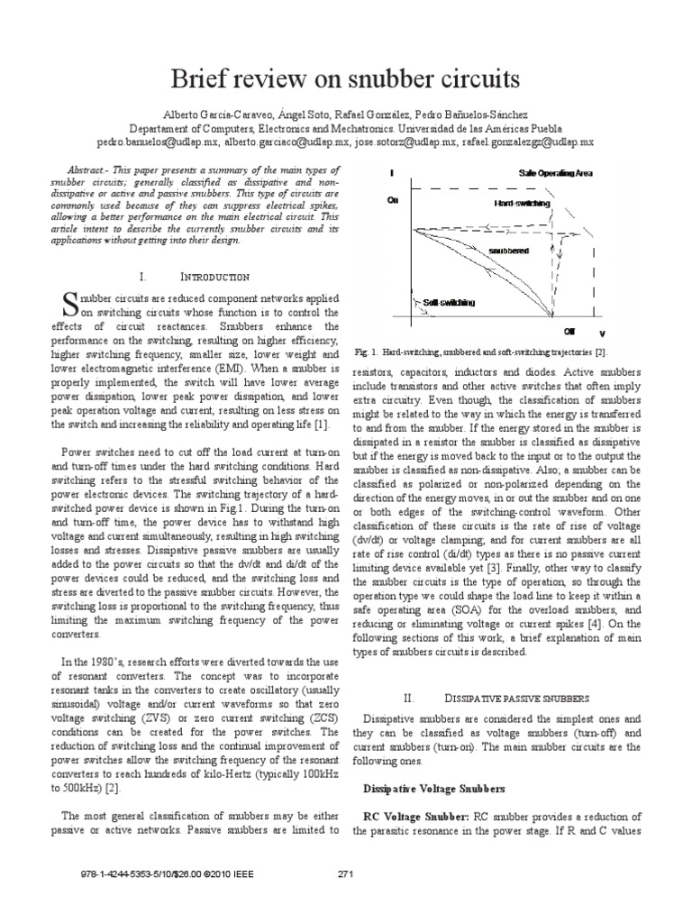 Snubber Circuits | Download Free PDF | Capacitor | Passivity (Engineering)