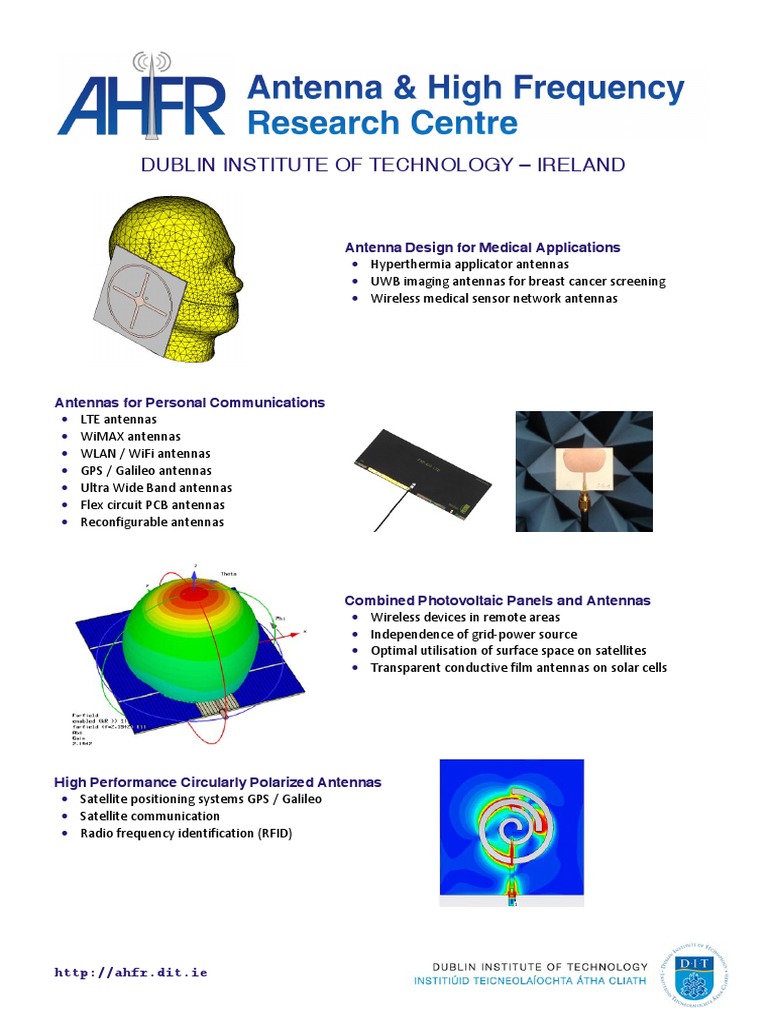 Antenna Research Brochure PDF | PDF | Ultra Wideband | Antenna (Radio)