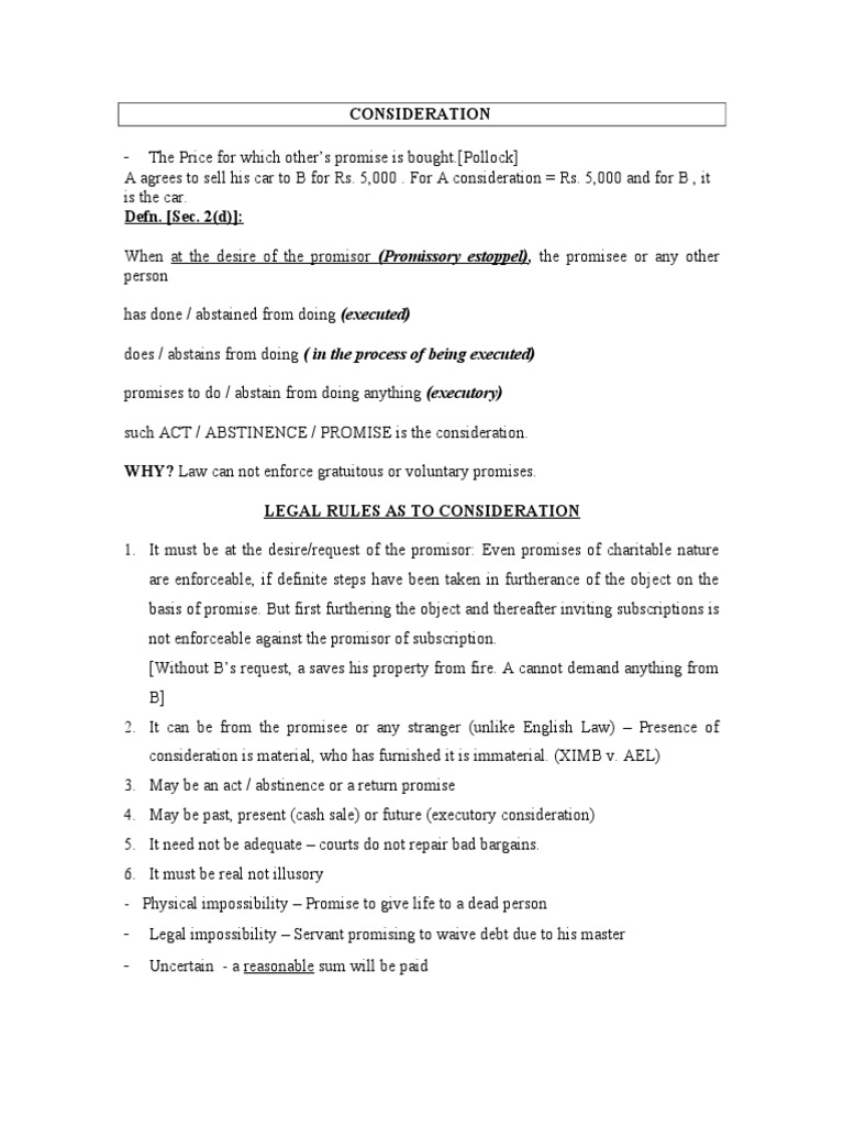 Consideration | PDF | Consideration | Assignment (Law)