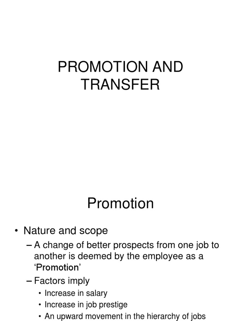 Promotion and Transfer | PDF | Employment | Salary