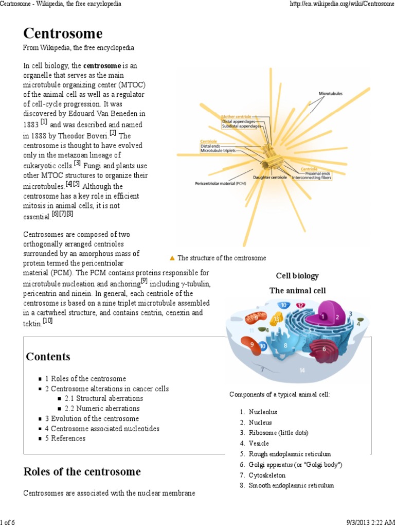 Centrosome - Wikipedia, The Free Encyclopedia | PDF