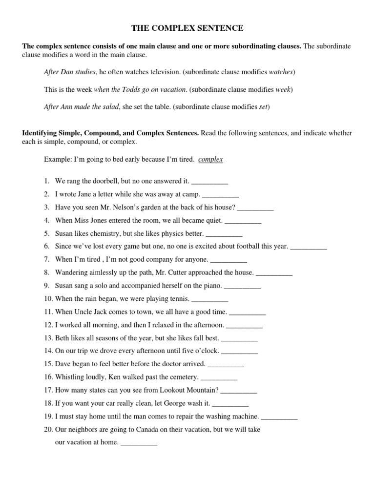 Understanding Complex Sentences | PDF