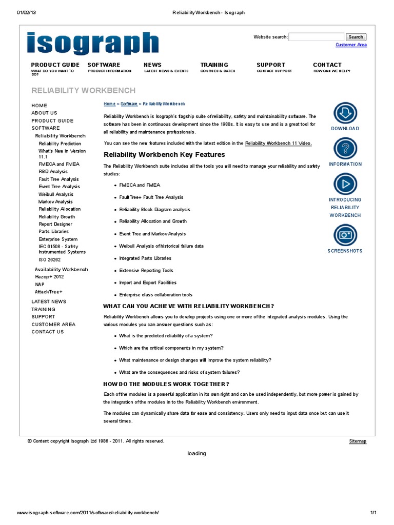 Reliability Workbench - Isograph | PDF | Reliability Engineering ...