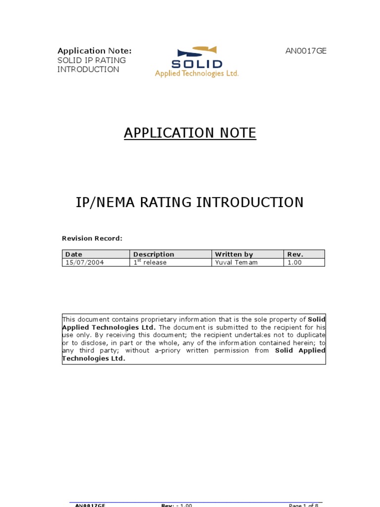 IP NEMA Classification | PDF | Nature