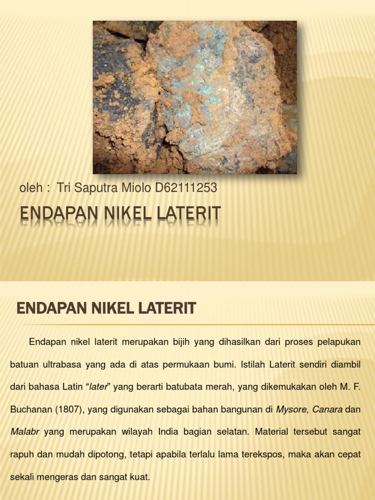 Endapan Nikel Laterit: Pembentukan & Faktor Utama | PDF | Sains & Matematika