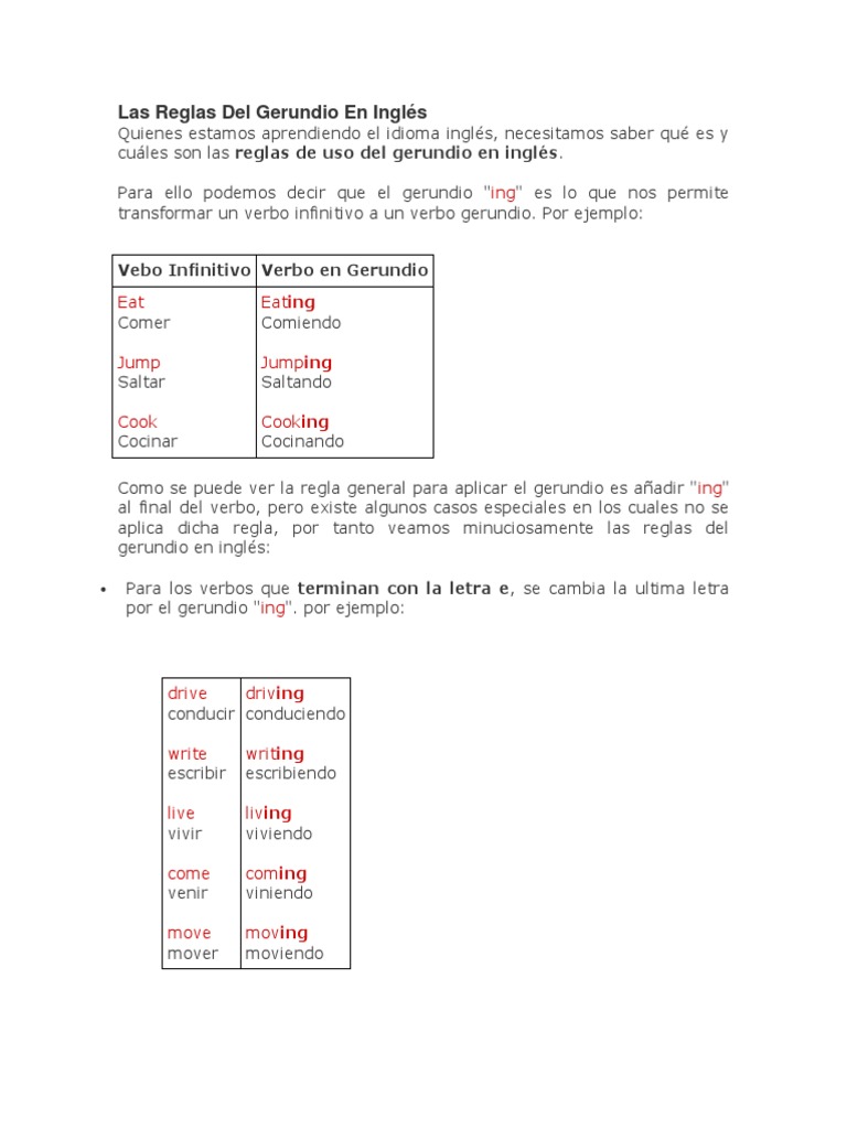 Reglas Del Gerundio En Ingles Usos - Printable Templates Free Reglas Del Gerundio En Ingles Usos - Printable Templates Free