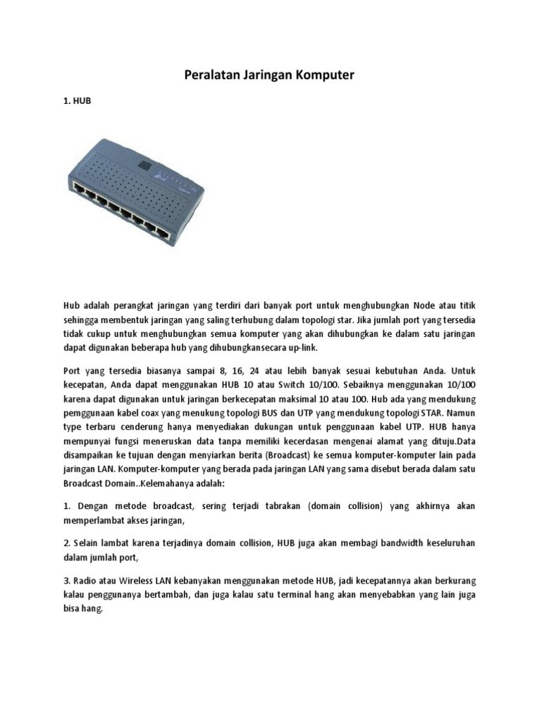 Peralatan Jaringan Komputer | PDF