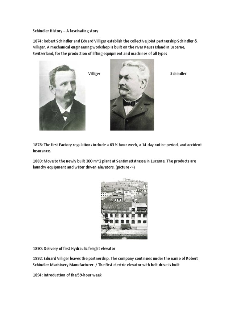 Schindler History | PDF | Elevator | Engineering