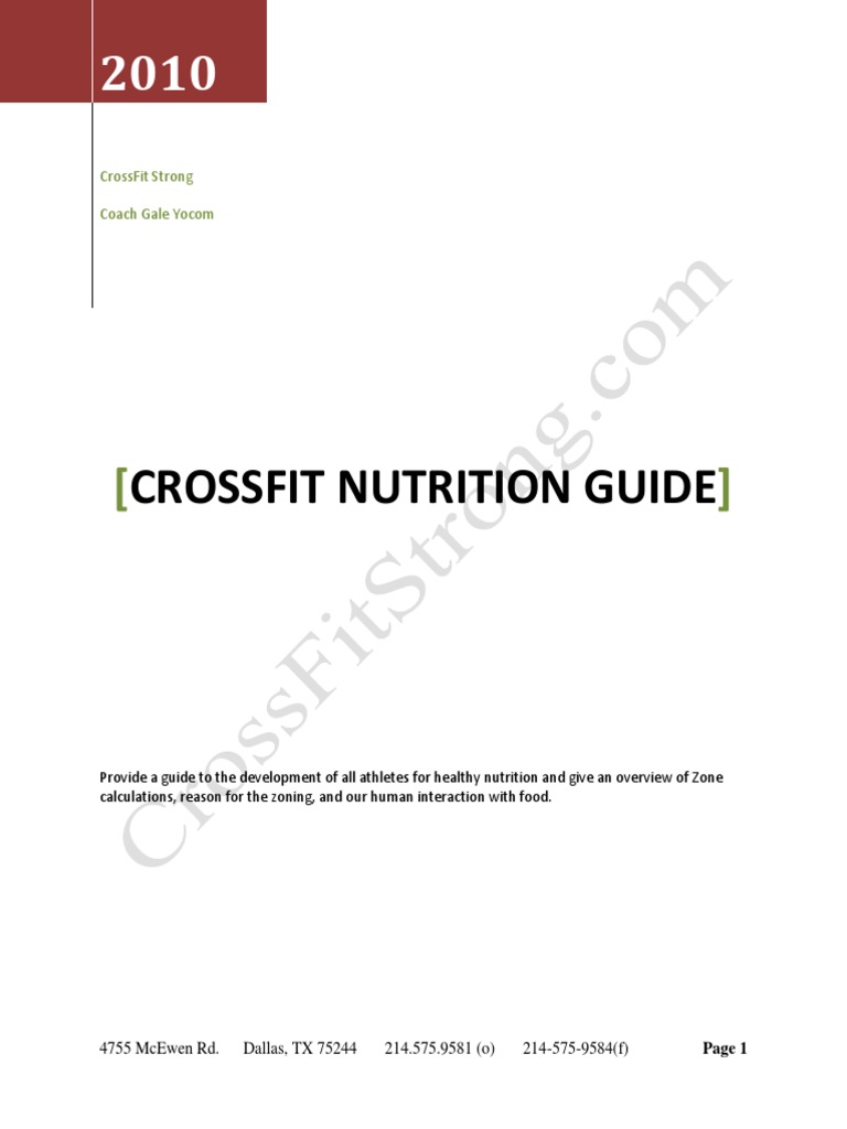 CrossFit Nutrition Guide | PDF | Glycogen | Carbohydrates