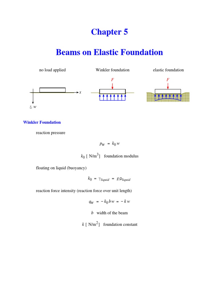 Chapter 5, Beams On Elastic Foundation | PDF | Continuum Mechanics | Mathematical Objects