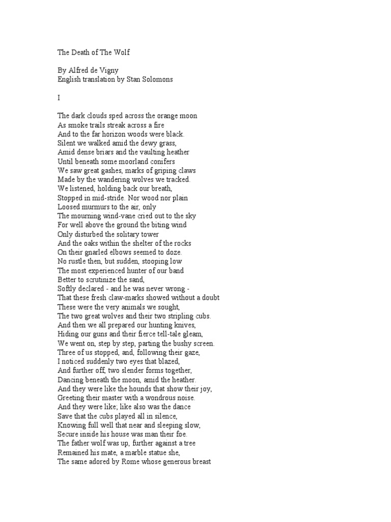 Travail Sur La Mort Du Loup Poem | PDF | Science | Philosophical Science