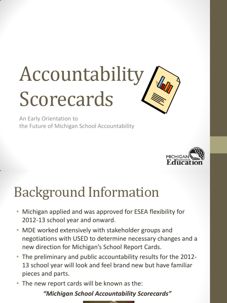 Accountability Scorecards: An Early Orientation To The Future of ...