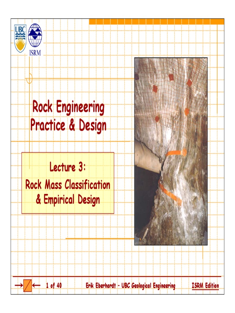 ISRM Rock Engineering Practice & Design Lecture 3 RMC and Emp Design E ...