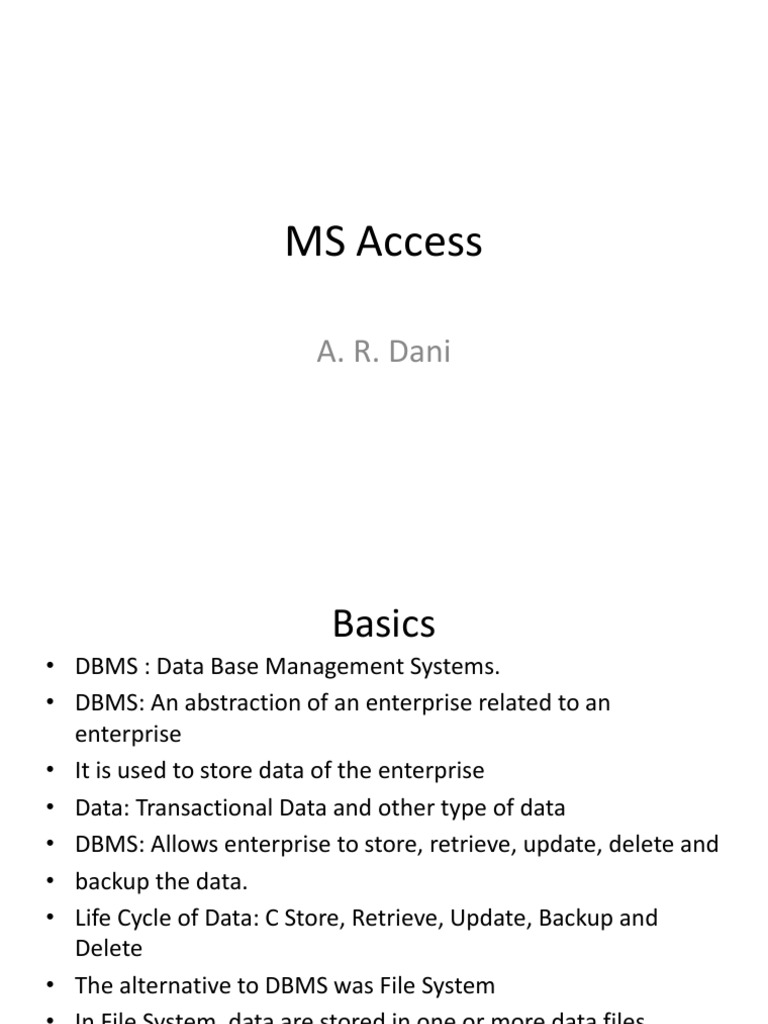 Ms Access Ism | PDF | Microsoft Access | Relational Database