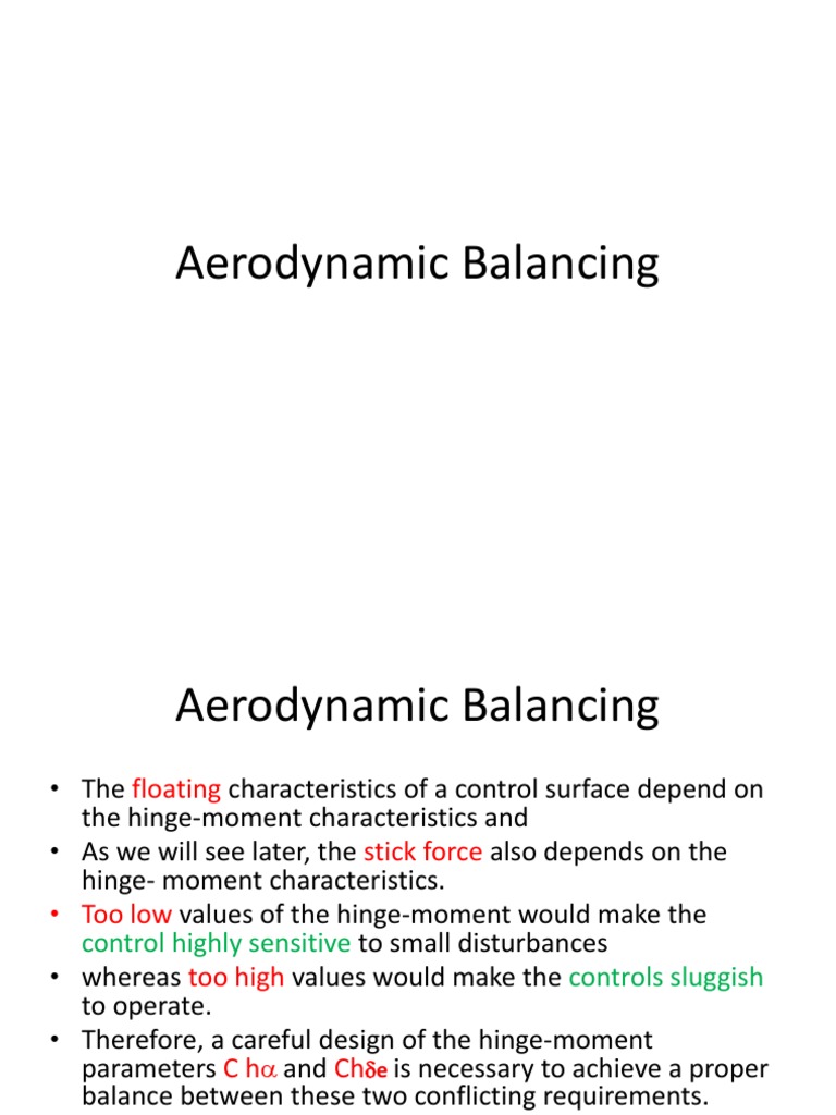 Aerodynamic Balancing of Control Surfaces | PDF | Flight Control ...