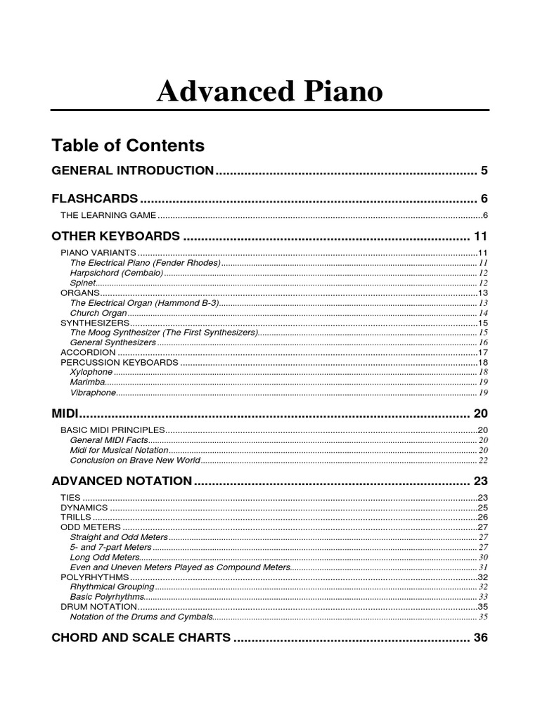Advanced Piano | PDF | Synthesizer | Harpsichord