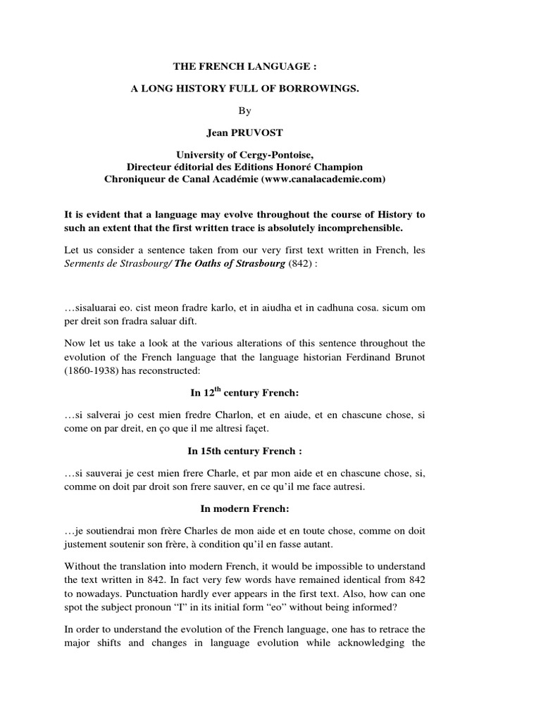 Jean Pruvost The French Language A Long History | PDF | Romanticism ...