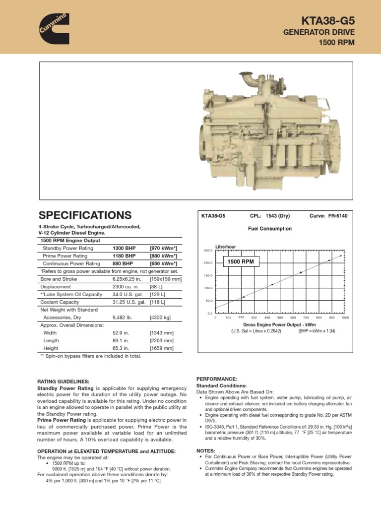Kta38 G5 | Cylinder (Engine) | Turbocharger
