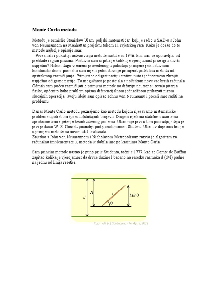 Monte Carlo Metoda | PDF