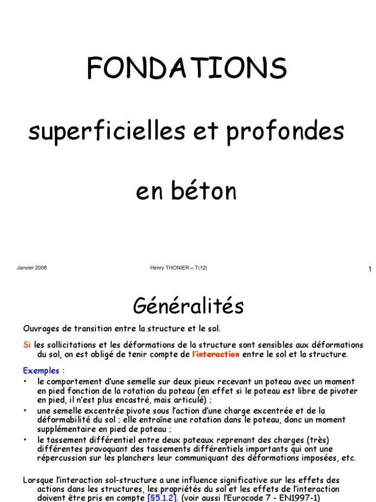 Chap 12 Fondations | PDF | Fondation (construction) | Ingénierie civile
