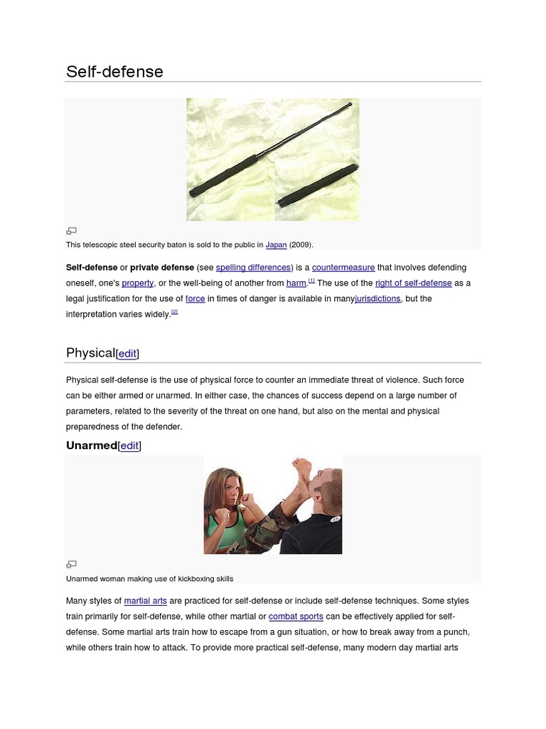 Self Defense | PDF | Self Defense | Criminal Justice