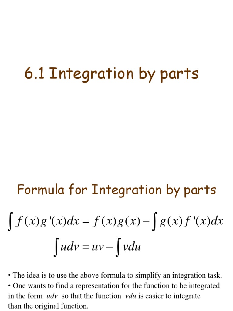 Integration by Parts Explained | PDF | Science & Mathematics