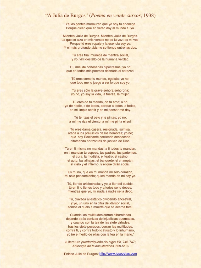 A Julia de Burgos | PDF